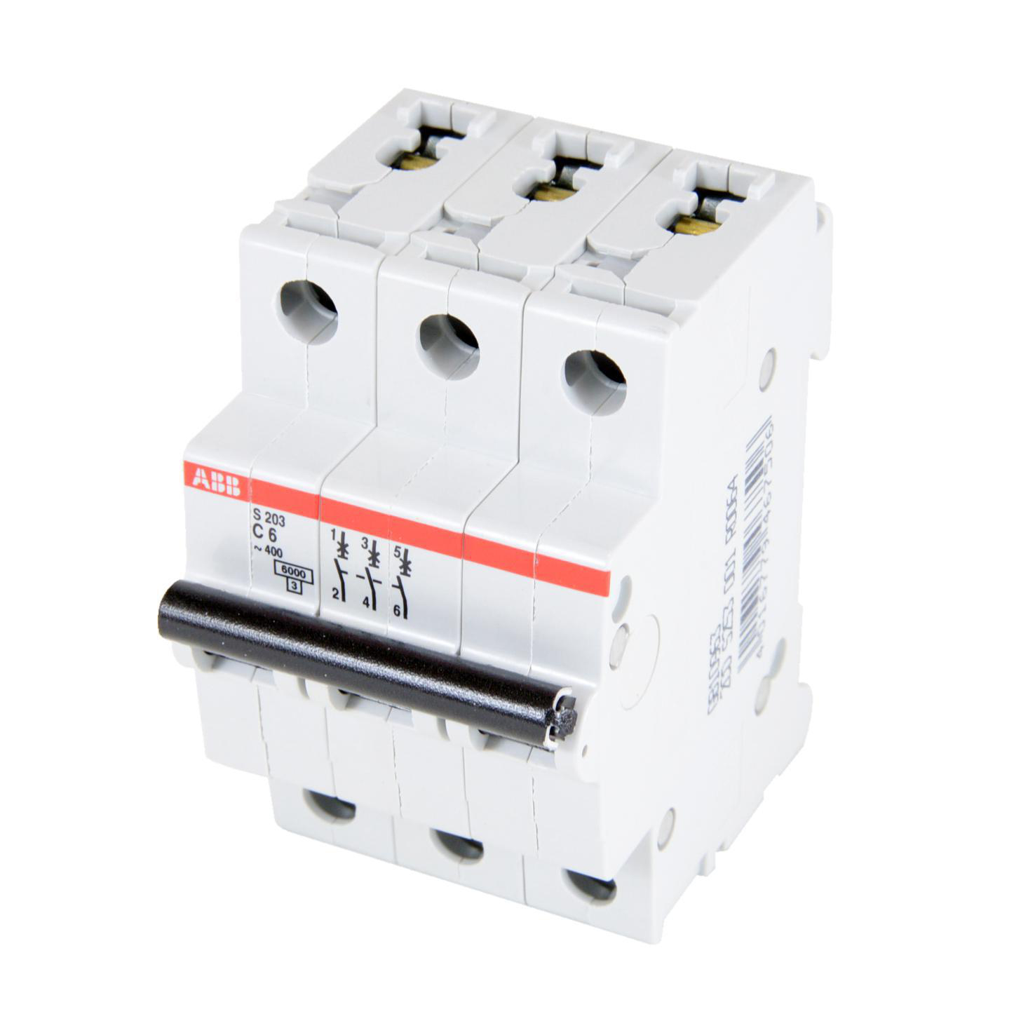 ABB S203-C8 8Amp 3-Pole Type C System Pro M Compact S200 Miniature Circuit Breaker