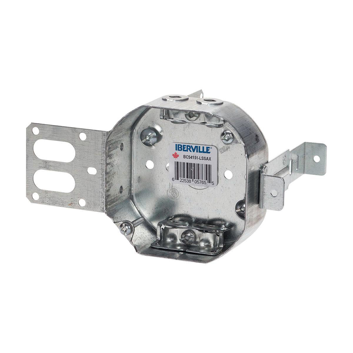 ABB 4 inch x 1-1/2 inch Deep 15 Cu.In. Iberville Steel Stud Octagonal Box