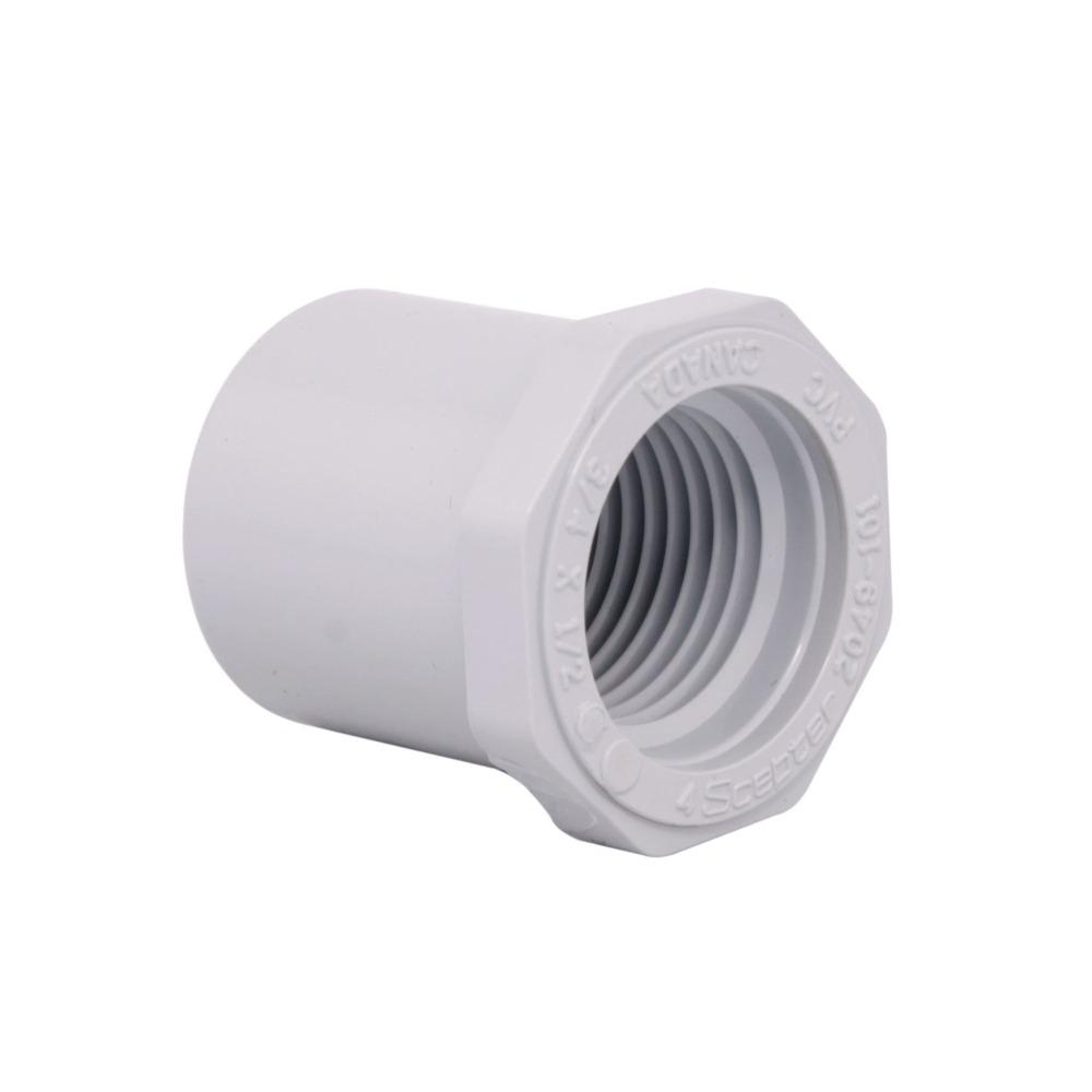 IPEX 3/4 inch x 1/2 inch Scepter PVC Threaded Reducer Bushing, Gray