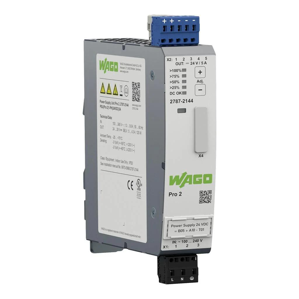 WAGO 2787-2144 24VDC 5A 1-Phase Pro 2 Power Supply