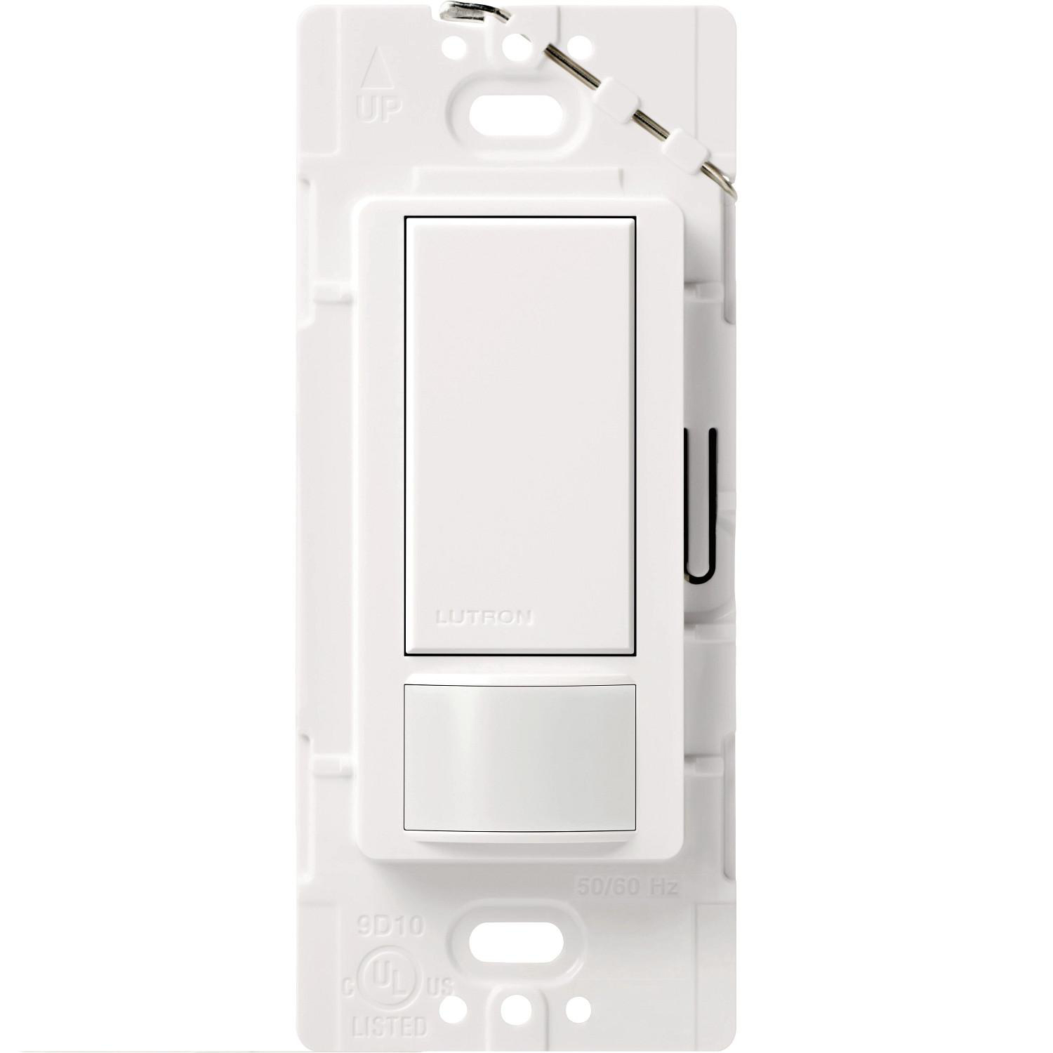LUTRON 2A 120V Maestro Occupancy Sensor Switch, White Gloss
